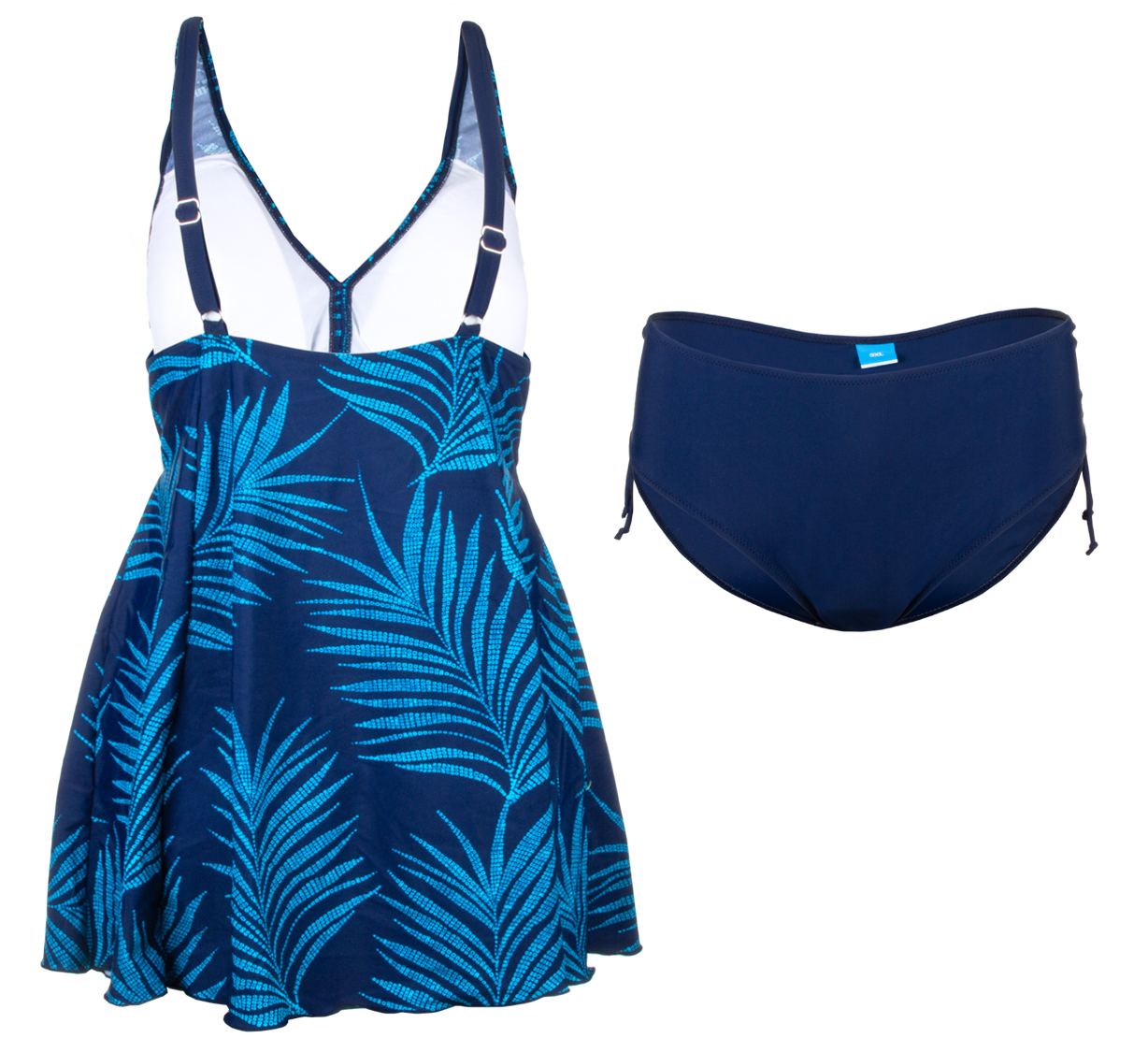 Modera Dámské plavky pro plnoštíhlé Tankiny Blue Tropical (2dílná ...