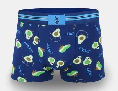 Pánské bavlněné boxerky FANNIFEN, vyšší pasová guma, potisk avokádo ...
